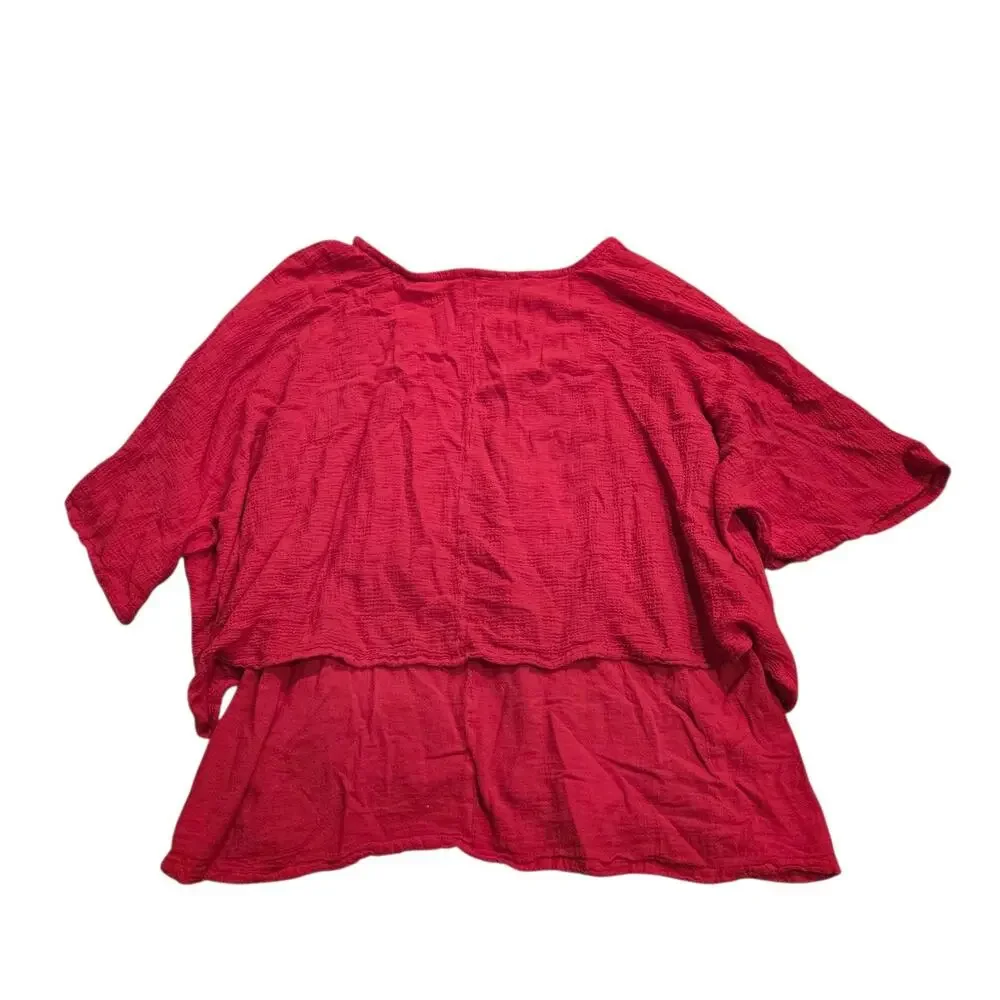 Oh My Gauze! | Tops | Oh My Gauze Galcier Red Layered Cotton Gauze ...
